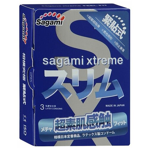 Розовые презервативы Sagami Xtreme Feel Fit 3D - 3 шт.