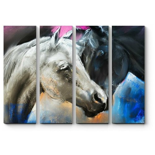 Модульная картина Влюбленная пара лошадей 80x60