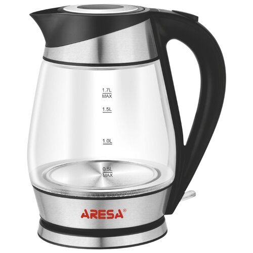 Чайник ARESA AR-3440, черный/серебристый