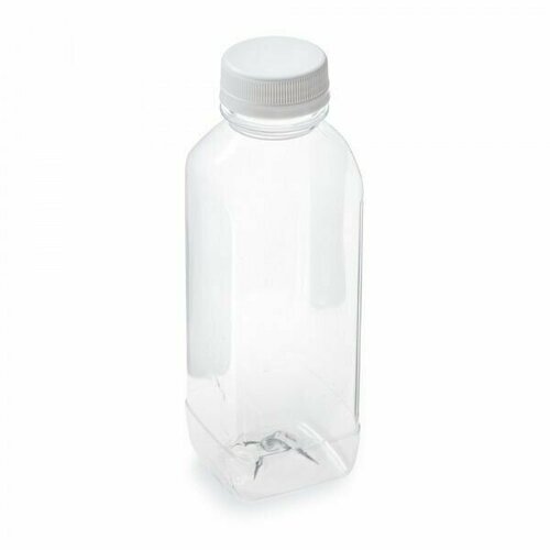 Бутылка ПЭТ квадратная 250 мл 100 шт с крышками, d-38 мм/ Бутылка пластиковая
