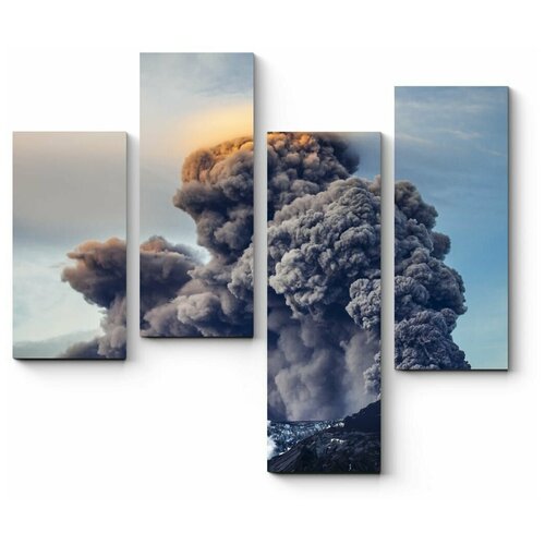 Модульная картина Извержение вулкана горы Онтаке 84x79