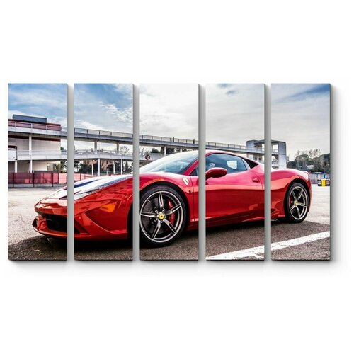 Модульная картина Красный Ferrari 458190x114