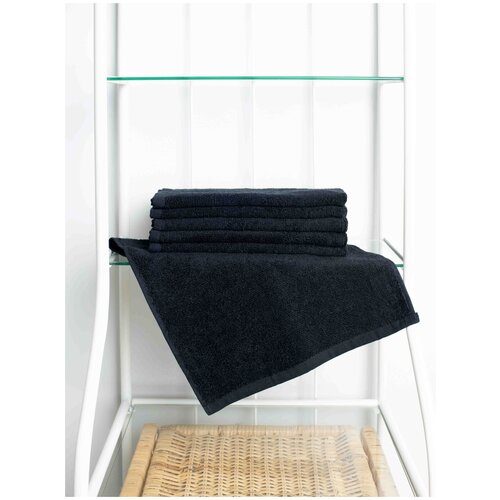 Набор махровых полотенец Sandal "люкс" 30*50 см, цвет - черный, пл. 450 гр. - 6 шт.