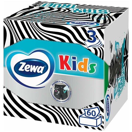 Салфетки бумажные Kids 3D Box для лица 3 слоя 60шт