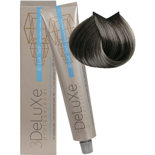 3Deluxe крем-краска для волос 3D Lux Tech, 7.11 насыщенный блондин пепельный