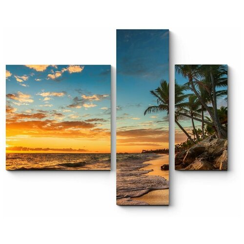 Модульная картина Восход солнца на райском острове 120x99