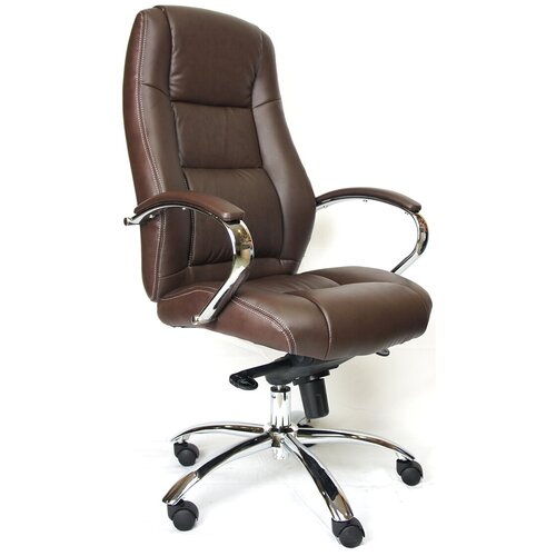 Компьютерное кресло Everprof Kron M для руководителя, обивка: натуральная кожа, цвет: коричневый