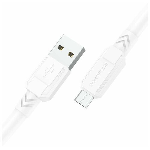 Белый Кабель BOROFONE BX81 microUSB, быстрая зарядка