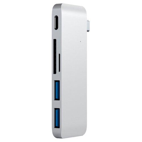 USB-концентратор  Satechi Type-C Pass-Through USB Hub with USB-C Charging Port (ST-TCUP), разъемов: 5, Silver