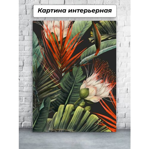 Картины для интерьера 40х60 Тропические растения Листья