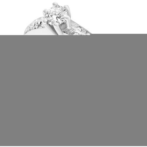Кольцо помолвочное 1RBC, белое золото, 585 проба, бриллиант, размер 17.5