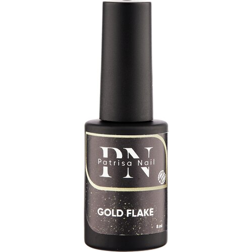 Patrisa Nail Верхнее покрытие Gold Flake, прозрачный/золотистый, 8 мл