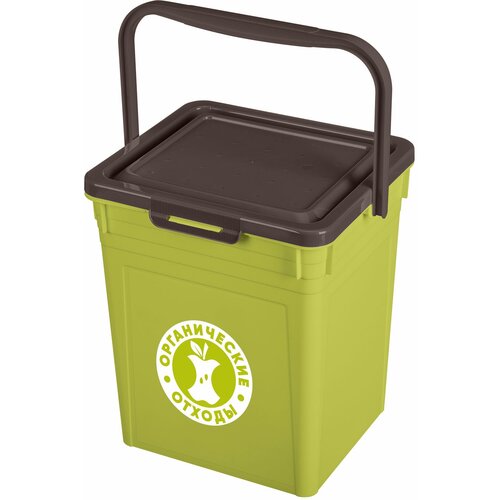 Контейнер для мусора «Бытпласт» зеленый, 8 л