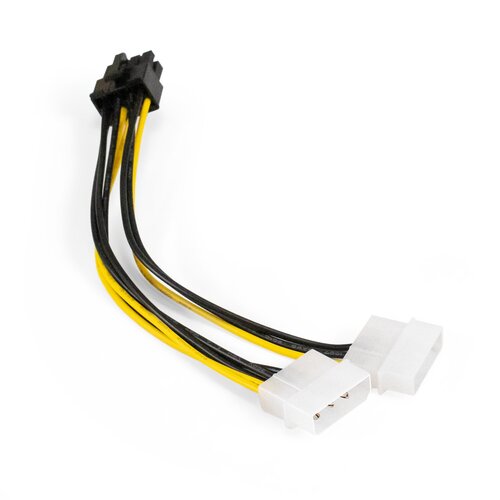 Переходник питания PCI-Express 8pin ExeGate EX-CC-PSU-62 (от 2х разъемов Molex (IDE) блока питания, 0,15м) EX294788RUS