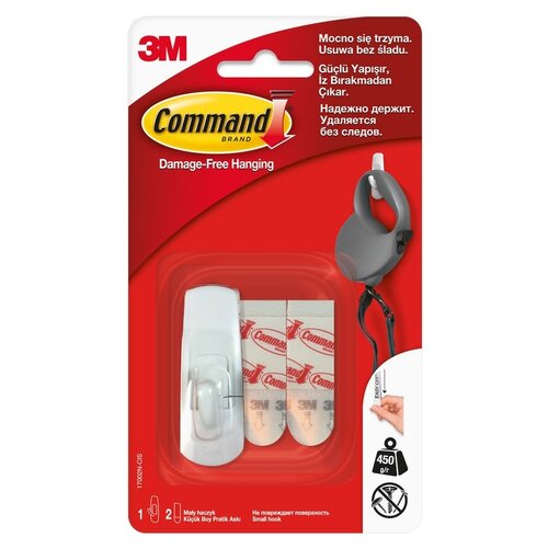 Крючок Command 17002N белый 1 шт. 1 шт. 9.5 см