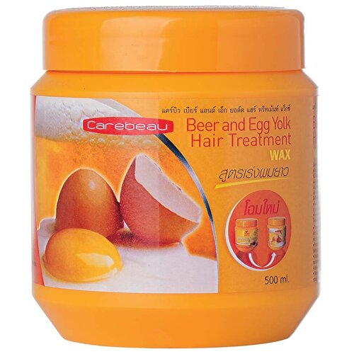 Carebeau Маска для волос Пиво и яичный желток Beer and Egg Yolk Hair Treatment WAX, 500 г, 500 мл, банка