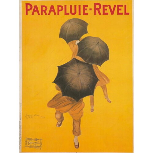 Плакат, постер на холсте Parapluie Revel/винтажный/ретро. Размер 21 на 30 см