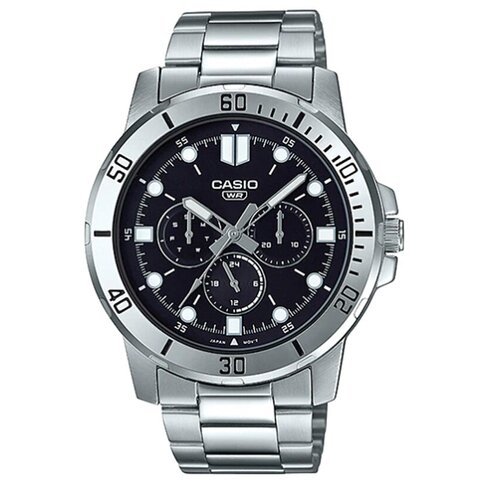 Наручные часы CASIO Collection MTP-VD300D-1E, серебряный, черный