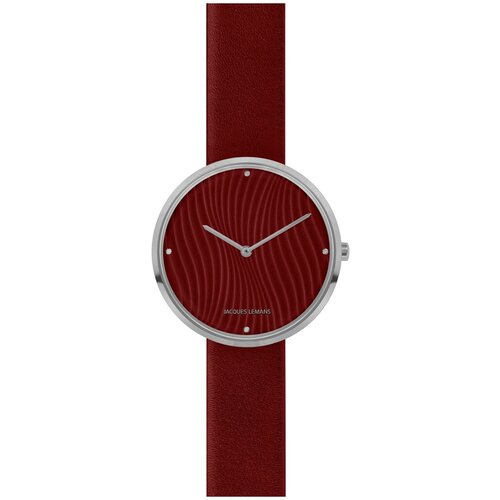 Наручные часы JACQUES LEMANS Design collection, красный, серебряный