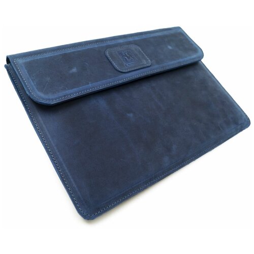 Кожаный Чехол J. Audmorrдля ноутбука 13.3-14" (Macbook 14 Pro, Zenbook и т. д.), синий, Newport 14 Cobalt