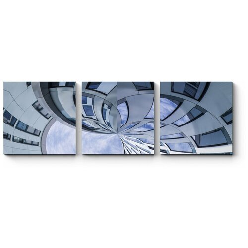 Модульная картина Круговорот здания 140x47