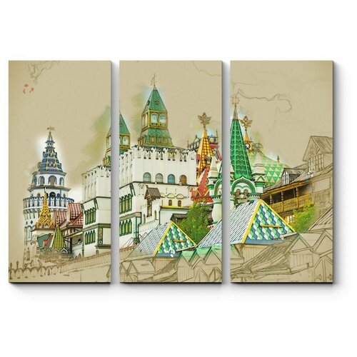 Модульная картина Измайловский Кремль , Москва 80x57