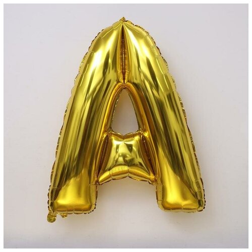 Шар фольгированный 40" "Буква А", цвет золотой
