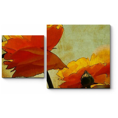 Модульная картина Огненные цветы 120x72