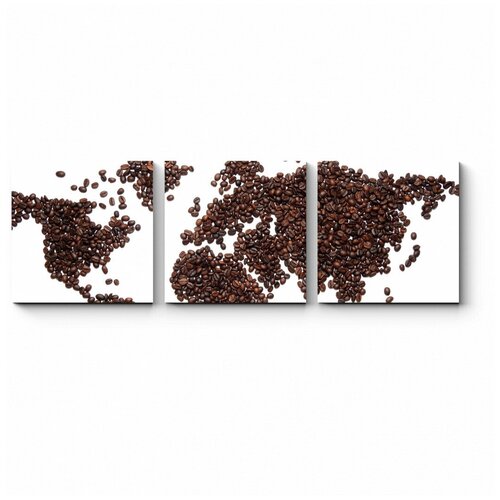 Модульная картина Кофейная карта 150x50