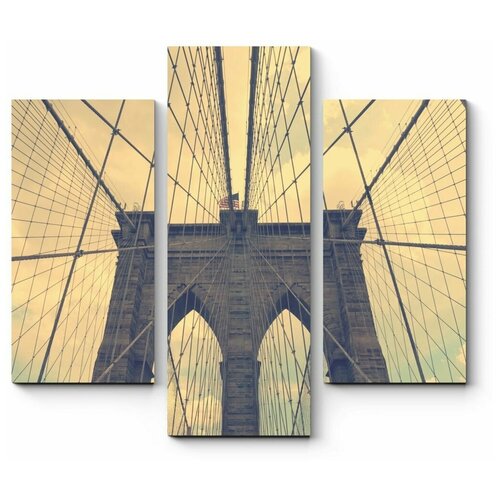Модульная картина Винтажный Бруклинский мост80x72