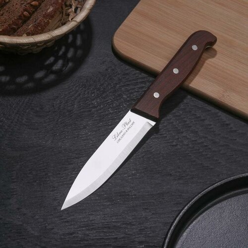 Libra Plast Нож кухонный «Классик», лезвие 13 см, деревянная рукоять