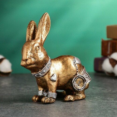 Хорошие сувениры Фигура "Кролик с часами" бронза, 15см