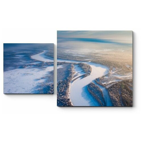 Модульная картина Замерзшая река 80x48