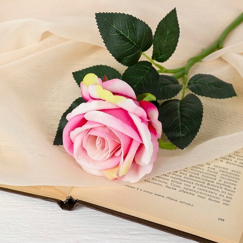 Цветы искусственные "Роза венесуэльская" 8х23 см, розовый
