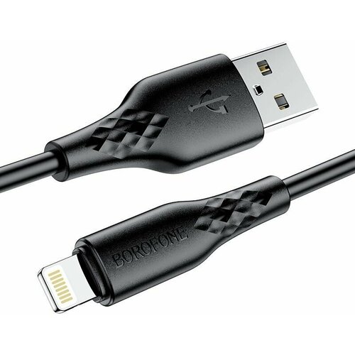 Кабель USB 2.4A (iOS Lighting) 1м BOROFONE BX48 Черный