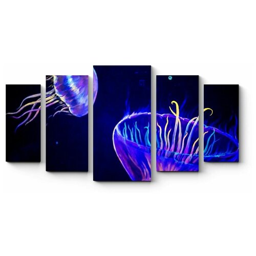 Модульная картина Сияющие медузы180x99