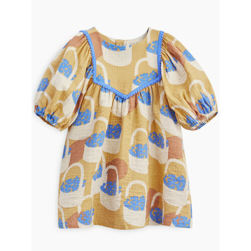 Платье Happy Baby, размер 86-92, синий, оранжевый