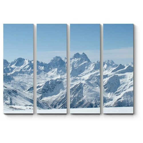 Модульная картина Панорама зимних гор на Кавказе 60x45