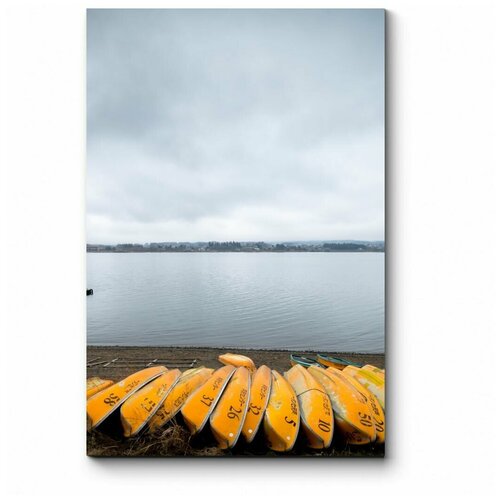 Модульная картина Желтые лодки отдыхают на берегу 20x30
