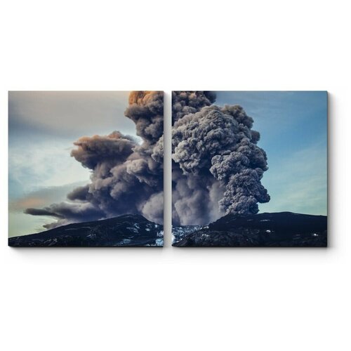 Модульная картина Извержение вулкана горы Онтаке 140x70