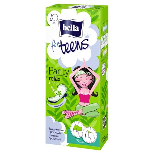 Bella прокладки ежедневные For teens Panty relax, 1 капля, 20 шт., белый