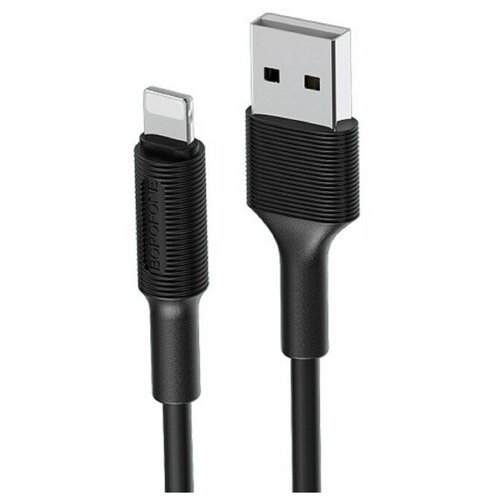 Кабель Borofone Bх1, Lightning - USB, 2.4 А, 1 м, PVC оплётка, чёрный