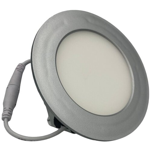 Встраиваемый термопластиковый светильник серый круглый 6Вт 6000К