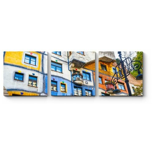 Модульная картина Красочные улочки Вены 120x40