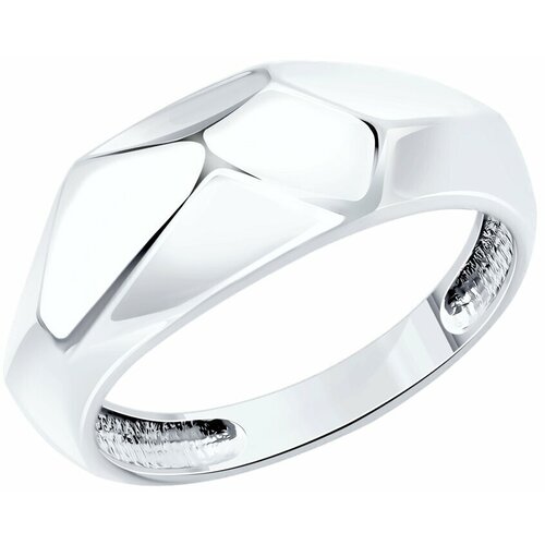 Кольцо Diamant, серебро, 925 проба, родирование, размер 18.5