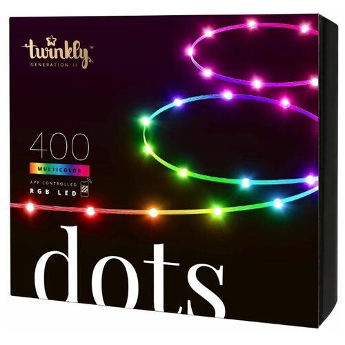 Программируемая светодиодная лента 20 м - Twinkly Dots - 400 шт. RGB + BT + Wi-Fi ( TWD400STP-TEU ) ( прозрачный провод )