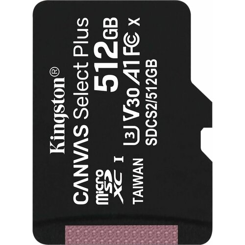 Флеш карта microSDXC 512Gb Kingston SDCS2/512GBSP Canvas Select Plus w/o adapter