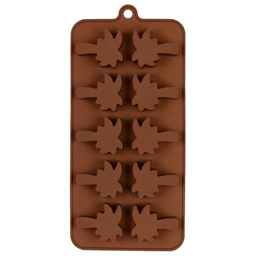 Форма для конфет S-CHIEF Пальмы SPC-0125, 10 ячеек, коричневый
