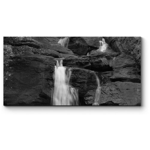 Модульная картина Черный камень, белая вода 160x80