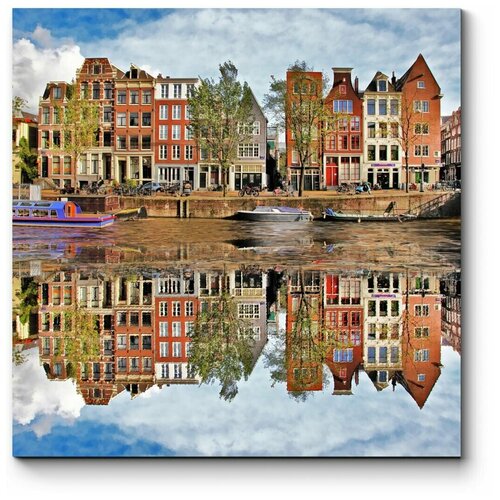 Модульная картина Зеркальная гладь канала, Амстердам 110x110